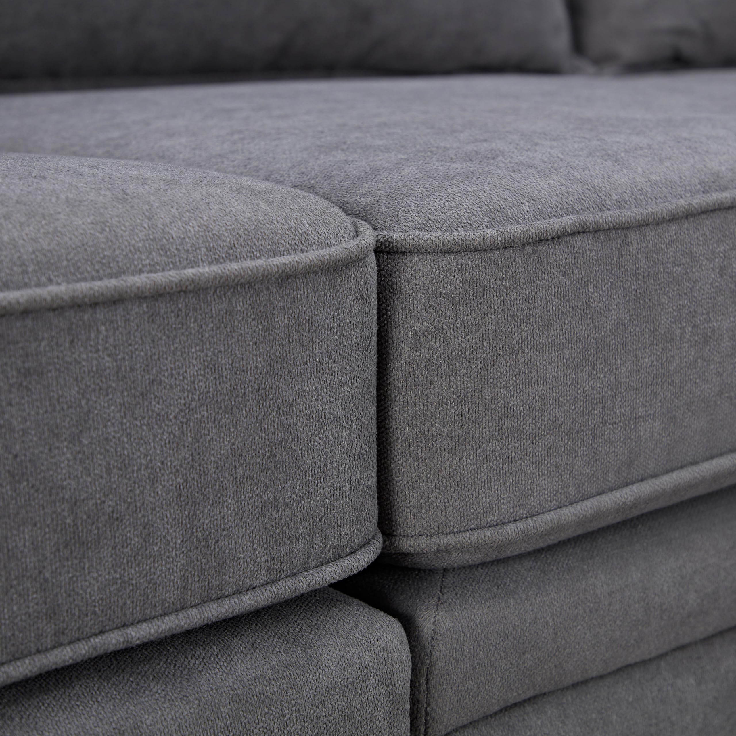 Merax U-Shape Large Modular Sectional, Convertible Sofa Bed with Reversible Chaise for Living Room, Dark Gray