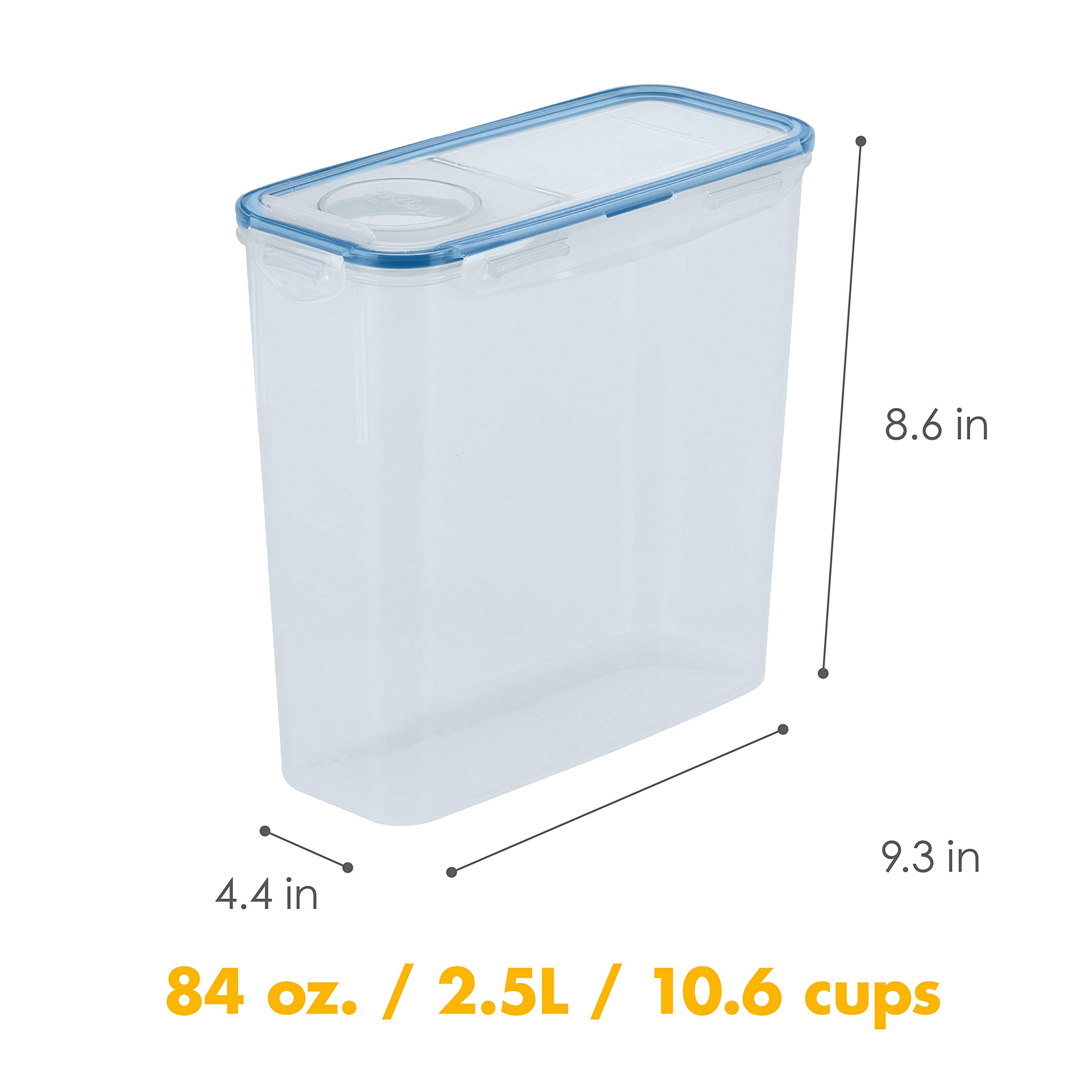LocknLock Easy Essentials Food Storage with Flip Lid/Airtight container, BPA Free, 14.3-Cup, Clear