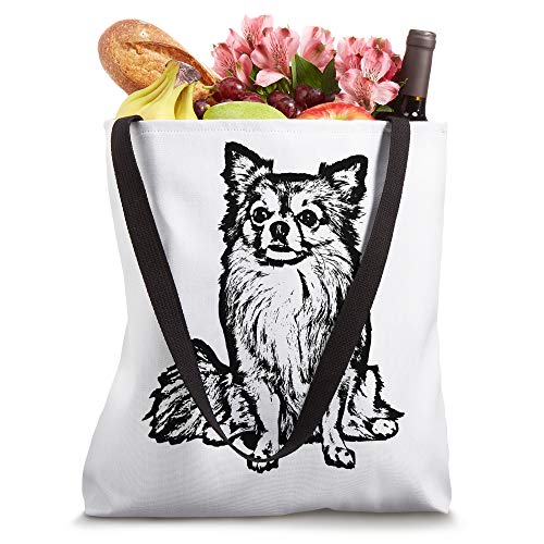 Chihuahua Long Hair Dog Lover Black For Women Men Tote Bag