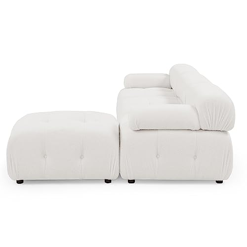 Free Combination Sectional Sofa Reversible Modular Couch Rearrangeable L-Shaped Corner 4 Seaters Sofá with Movable Chaise Ottoman,Upholstered Cloud Deep Seat Couches for Living Room