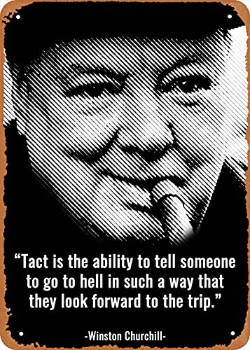 NIUMOWANG Quotes Winston Churchill Quotes Inspiration Retro Vintage Decorative Metal Tin Sign 8x12 Inch