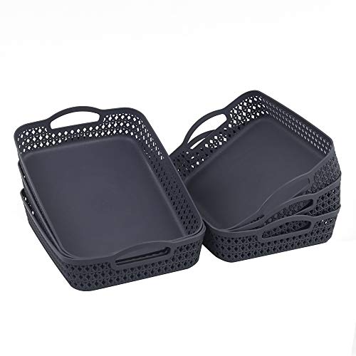 EudokkyNA A4 Storage Basket Tray, Plastic Office Storage Trays Set of 6