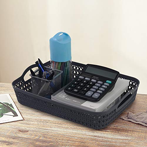 EudokkyNA A4 Storage Basket Tray, Plastic Office Storage Trays Set of 6