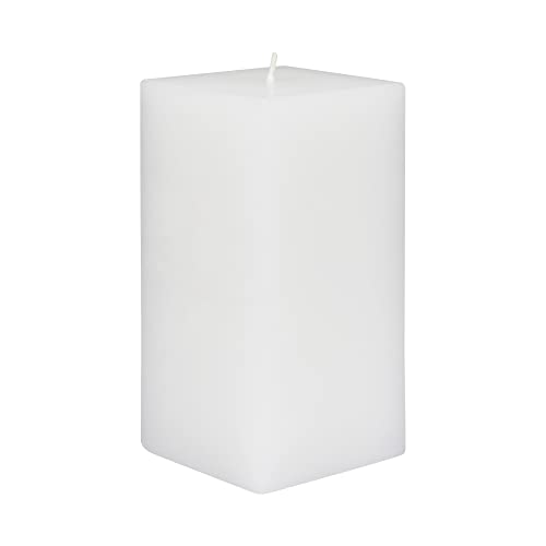 Jeco 3 x 6 Inch White Square Pillar Candle (CPZ-138)