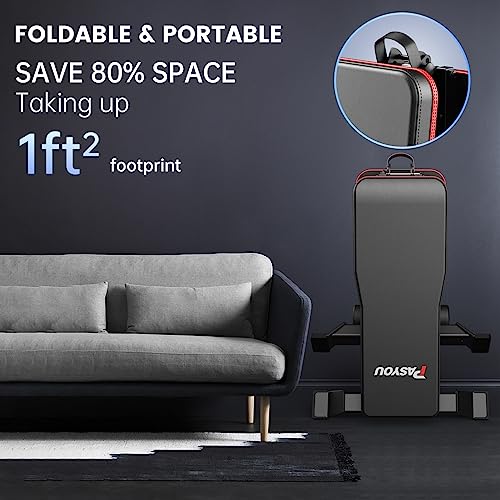 PASYOU Adjustable Weight Bench Press (9x4x3 Positions), Foldable Workout Bench, 700 Pounds Load Flat Incline Decline Strength Training Benches, Sit Up Exercise Equipment