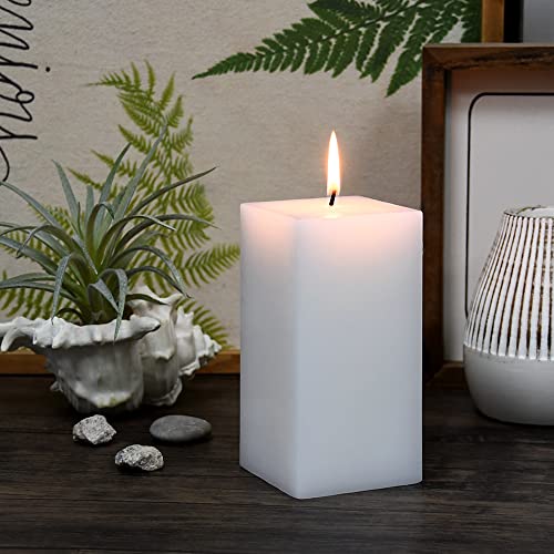 Jeco 3 x 6 Inch White Square Pillar Candle (CPZ-138)