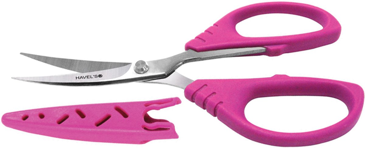 Havel's Sew Creative 5-1/2-Inch Curved Tip Sewing/Quilting Scissors-Pink Comfort Grips