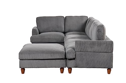 Free Combination Oversized Modular Sectional Sofa with Ottomans ,6 Seater Corduroy Upholstery L/U Shaped Reversible Corner Couch ,98" Sleeper Sofa&Couch Convertible Sofabed for Living Room Office