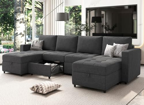 Belffin Fabric Side Armrest for Sectional Modular Couch Armrest Module for Modular Couch Sectional Sofa Dark Grey