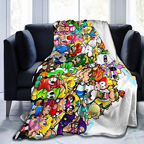 Taodfng Su-per Ma-Rio Blanket Flannel Summer Air Conditioner Super Soft Plush Fleece Throw Blanket Home Bed Sofa All Season 80"" x60