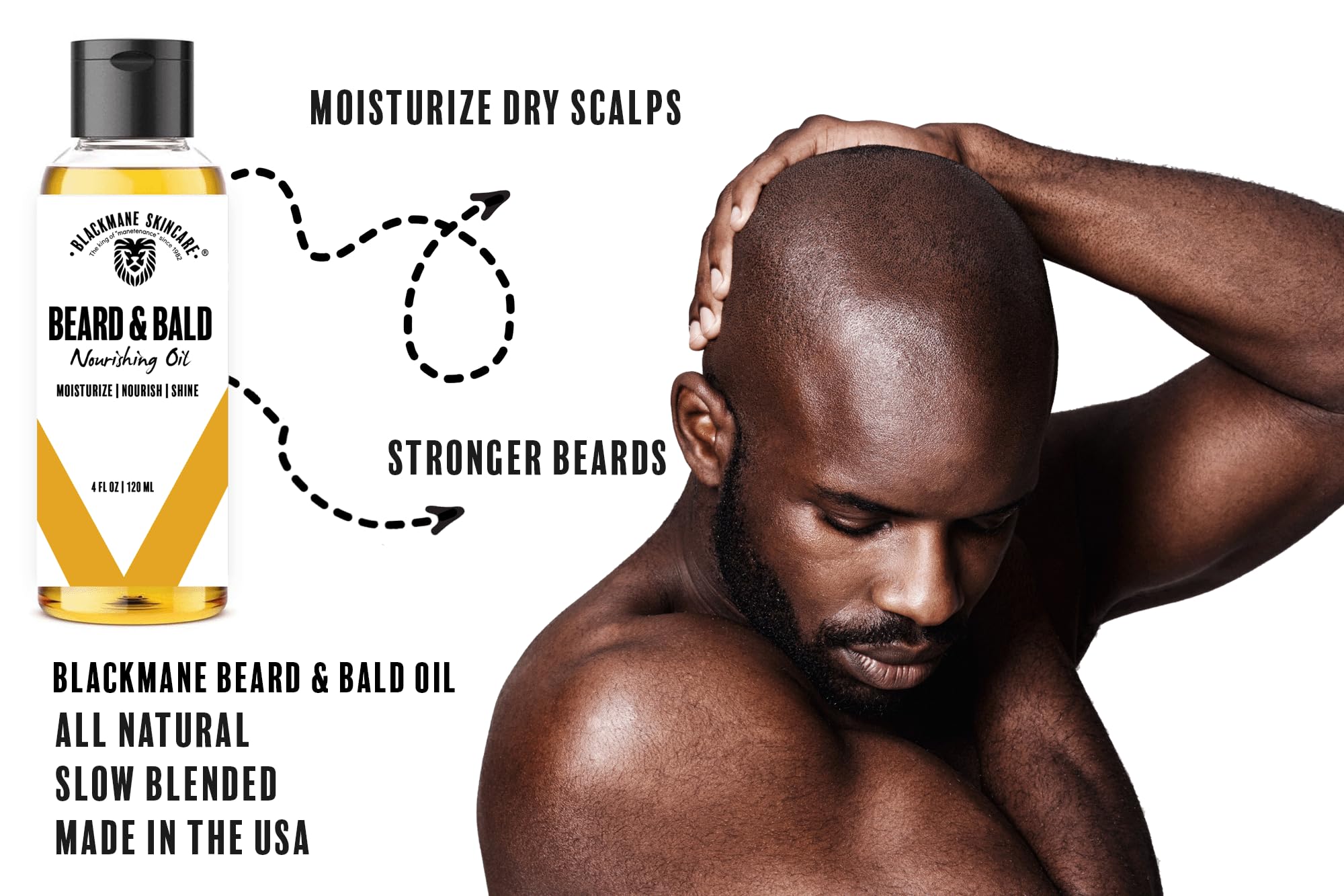 Blackmane Skincare Bald Head Moisturizer Bald Head Car For Men, Oil For Bald Head Use After Beard Trimmer For Men or Head Shaver For Men