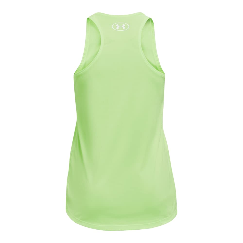Under Armour Girls' Tech Big Logo Tank, Quirky Lime (752)/Utility Blue, Youth X-Large