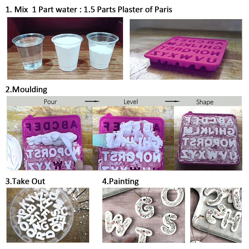 Falling in Art 1lb Plaster of Paris Powder - Plaster Hand Mold Casting Kit Powder, Gypsum Cement, Pottery & Ceramic Plaster Powder for Crafts, Sculpture, Diorama and Home Decor