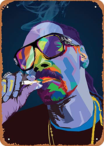 EICOCO Hiphop Rapper Snoop Dog WPAP Pop Art Plaque Poster Metal Tin Sign 8" x 12" Vintage Retro Wall Decor
