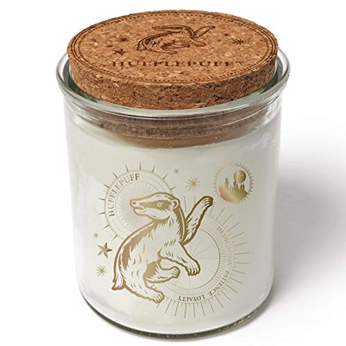 Harry Potter Color Changing Hufflepuff Candle, Large 10 oz - Wax Turns from White to Yellow When Lit - Soy Wax, Unscented - Great Gift for Harry Potter Fans
