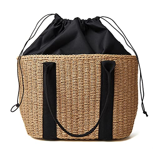 Women Straw Bags Summer Beach Tote Bag Handmade Woven Shoulder Crossbody Handbag