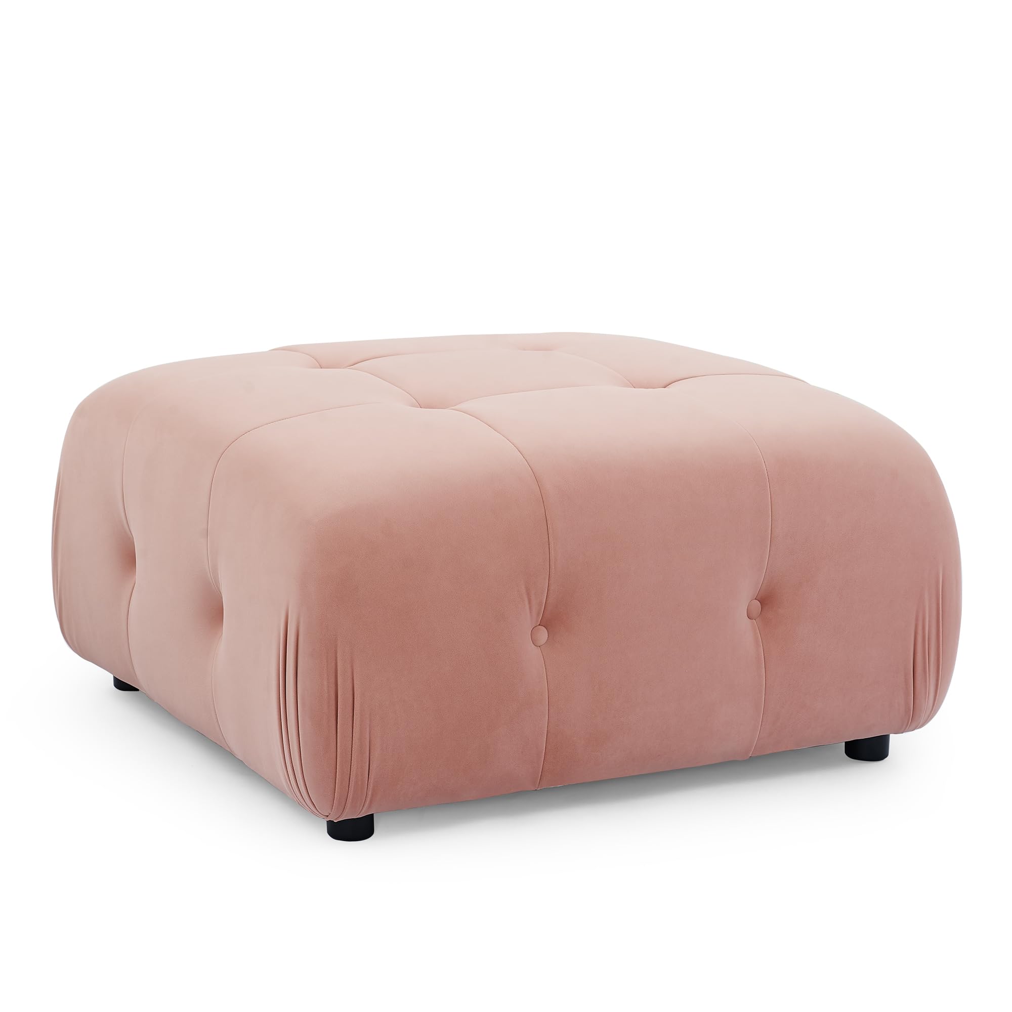 NordStorm 93" Modular Sectional Sofa, Upholstery Teddy Velvet Fabric Couch for Living Room Apartment, Convertible L Shaped Couch with Reversible Ottoman, Button Tufted Designed Free Combination