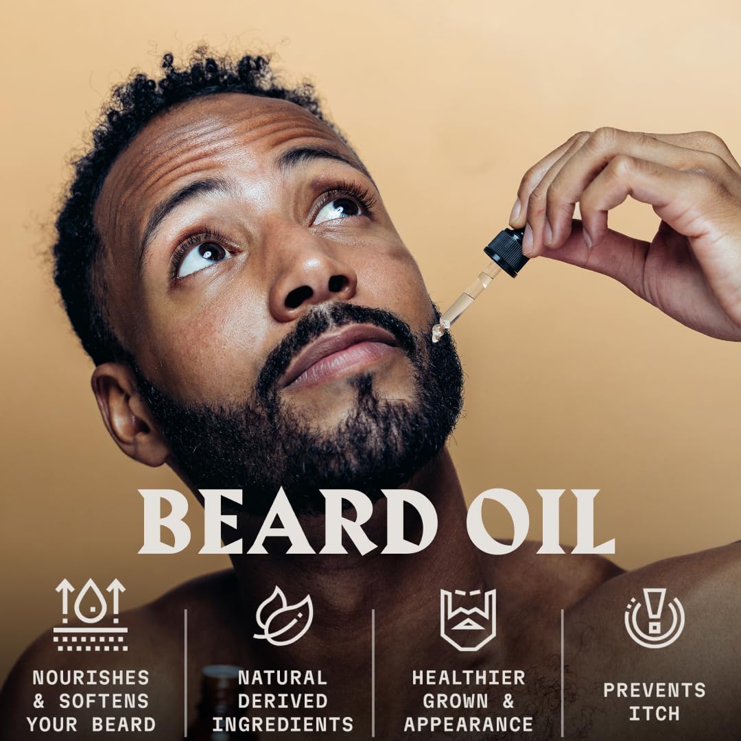 Striking Viking Beard Oil and Balm - Leave in Beard Conditioner - Tames, Styles, Softens, and Moisturizes Beards and Mustache - Made with All Natural and Organic Argan and Jojobo Oils, Vanilla