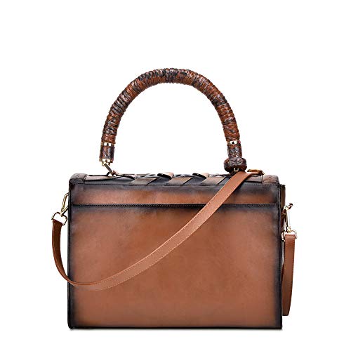 Cuadra Women's Satchel Bag in Genuine Leather Brown