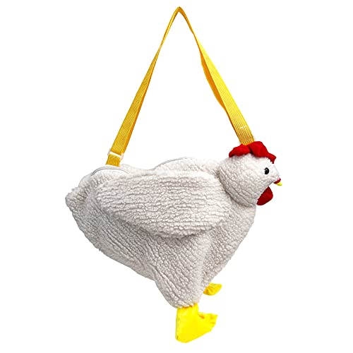 BMTLFG Fluffy Bag, Fluffy Shoulder Bag, Chicken Purse, Plush Crossbody Bags for Women, Animal Shaped Bag, Hen Shape Plush Autumn Winter,White