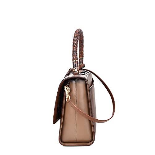 Cuadra Women's Satchel Bag in Genuine Leather Brown