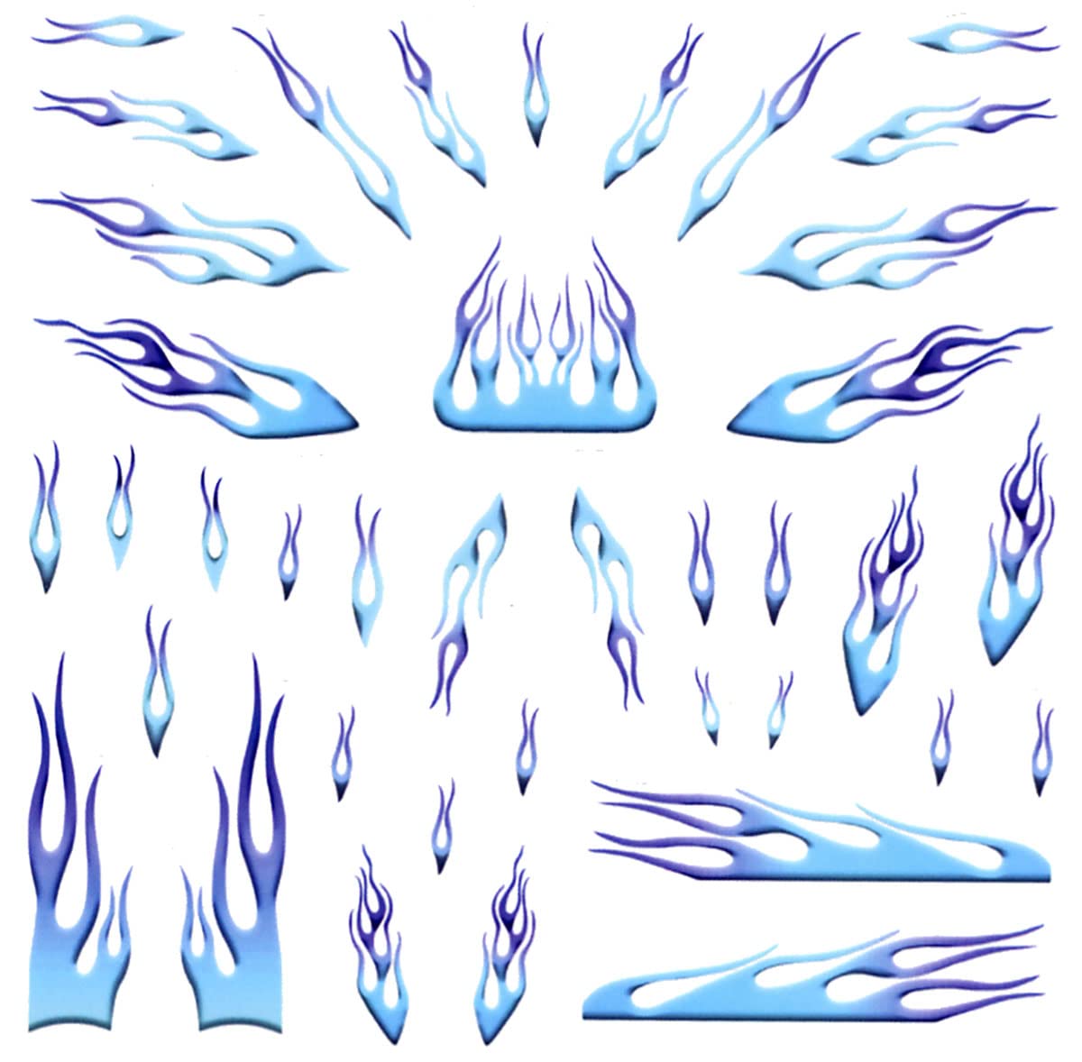 ABC Pinewood Car Blue Flames Decals Compatible with Pinewood Derby Cars