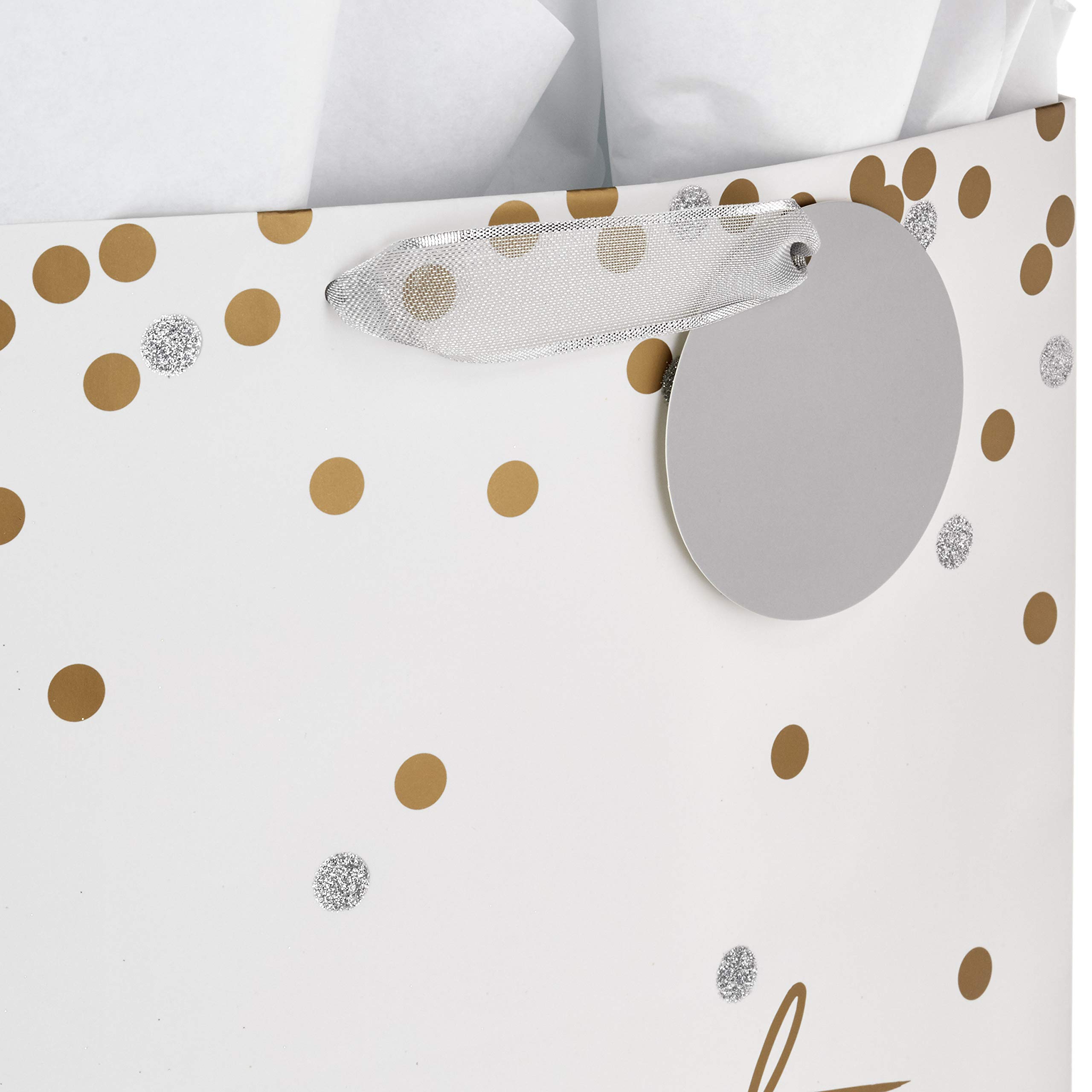 Hallmark All Occasion Gift Bags Assortment with Tissue Paper - Black and Gold (Pack of 3, 2 Large 13" and 1 Medium 9" for Anniversaries, Weddings, Birthdays, Holidays and More)