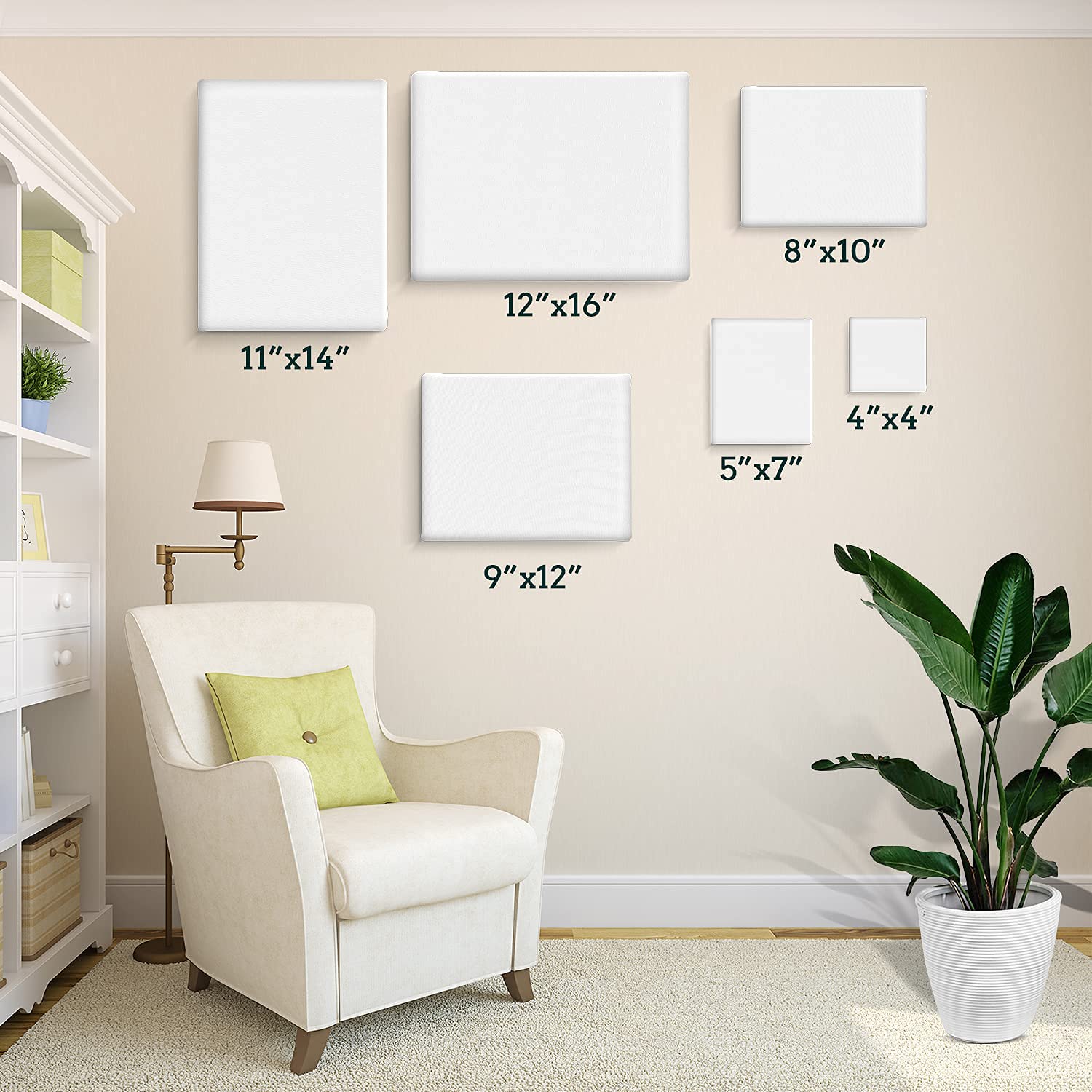 30 Pack Canvases for Painting with 4x4", 5x7", 8x10", 9x12", 11x14", 12x16", Painting Canvas for Oil & Acrylic Paint