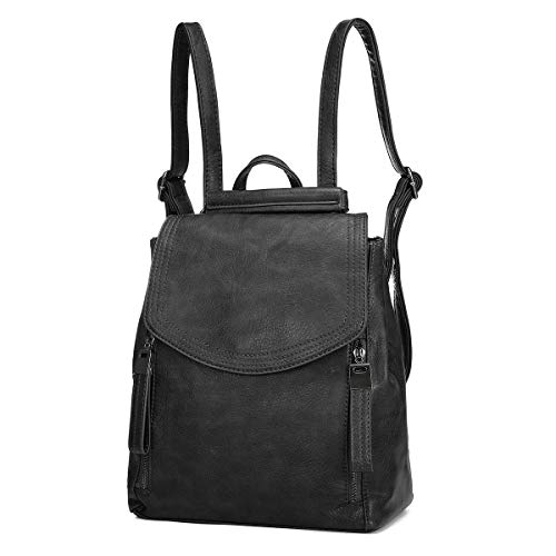 Backpack Purse For Women, JOSEKO PU Leather Anti-Theft Shoulder Bags Fashion Casual Travel Bags (9.4"x5.1"x11.4"(LxWxH),Black )