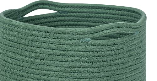 voten Storage Cubes Baskets Bins Organizer 11x11x11'' Fit 12x12''Cube Storage Organizer Bookcases Shelf,Durable Woven Cotton Storage Basket for Organizing,Round 3Pack Green