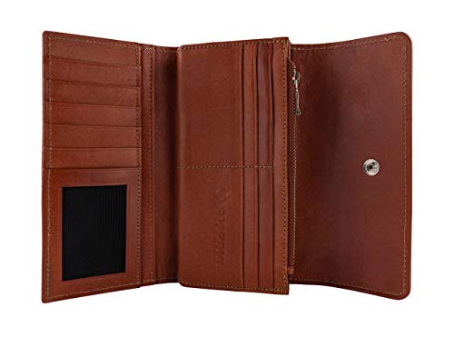 Mauzari Geneva Women's Tooled Leather Wallet (Obsidian)