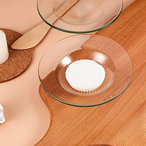 LYMGS 4.5" Replacement Oil Warmer Dish, 115mm Wax Melt Warmer Liner Round Glass Dish, Candle Warmer Bowl Plate Wax Tray for Scented Wax Aroma Therapy Lamp, 1 Pack