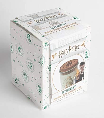 Harry Potter Color Changing Slytherin Candle, Large 10 oz - Wax Turns from White to Green When Lit - Soy Wax, Unscented - Great Gift for Harry Potter Fans