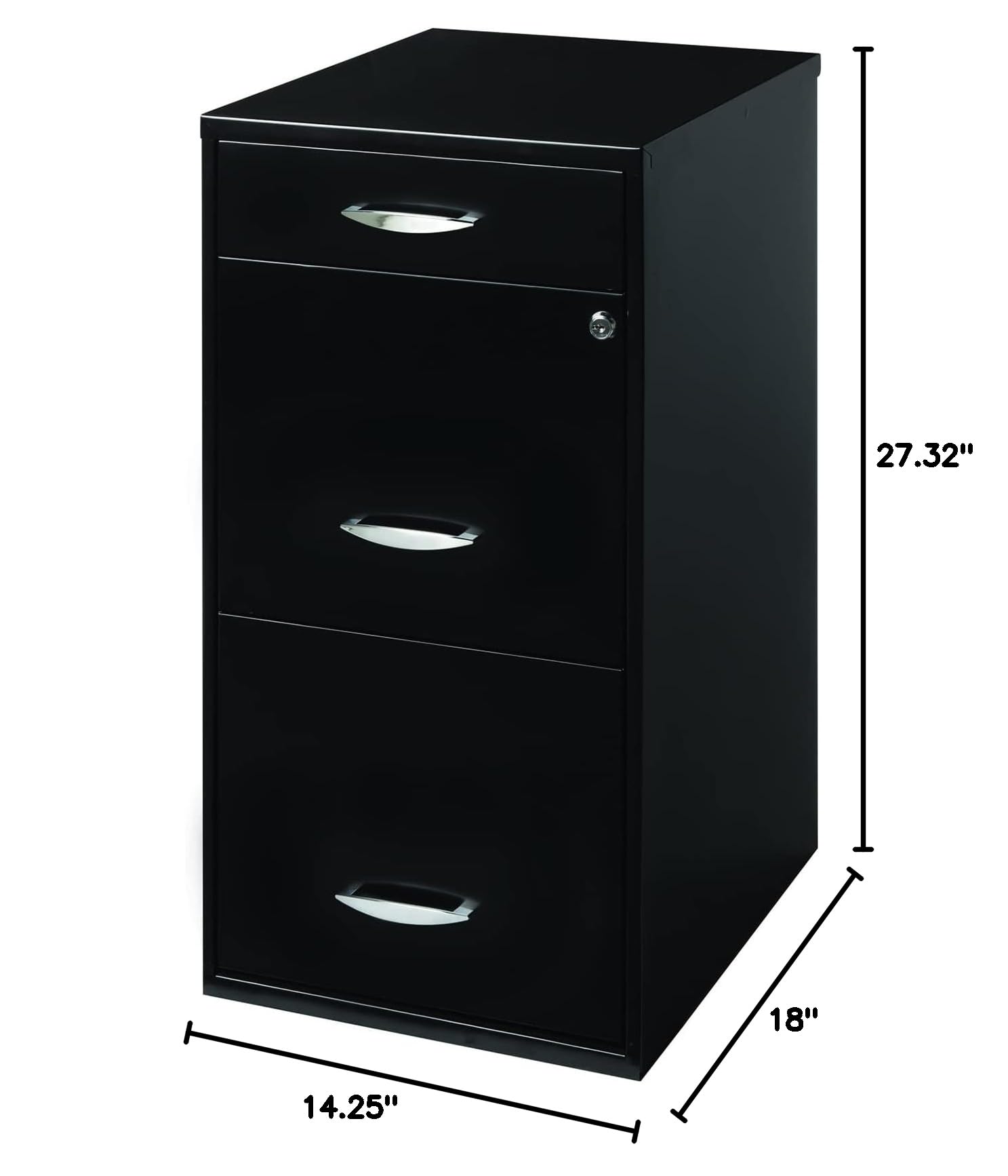 AVSAN Home Office Cabinet 18" D 3-Drawer Organizer Vertical File Cabinet for SOHO, Black