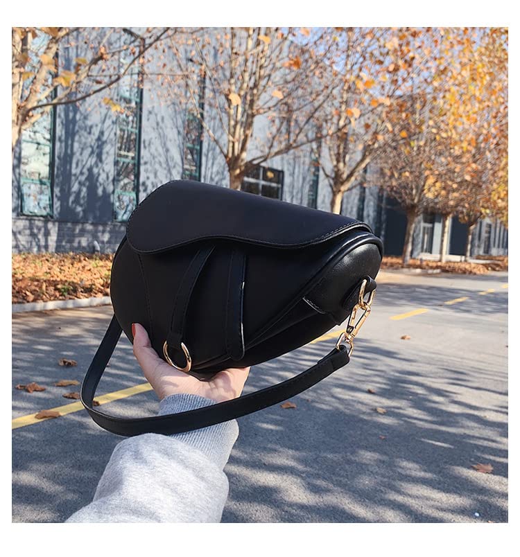 PURFANREE Women Trendy Small Clutch Purse Saddle Shoulder Bag Underarm Handbag Satchel HandBag Crossbody Bag