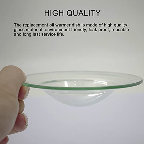 LYMGS 4.5" Replacement Oil Warmer Dish, 115mm Wax Melt Warmer Liner Round Glass Dish, Candle Warmer Bowl Plate Wax Tray for Scented Wax Aroma Therapy Lamp, 1 Pack