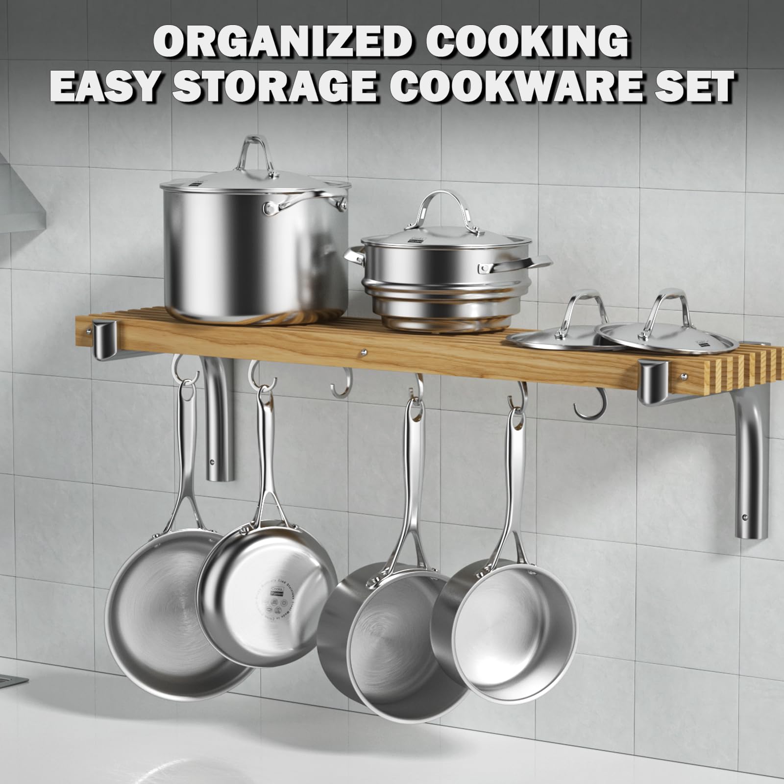 Cooks Standard Multi-Ply Clad Cookware Set, 10 Piece, Silver