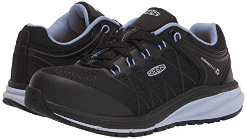 KEEN Utility Women's Vista Energy Low Height Sneakers Composite Toe Industrial Work Shoes, Hydrangea/Black, 5.5 Wide
