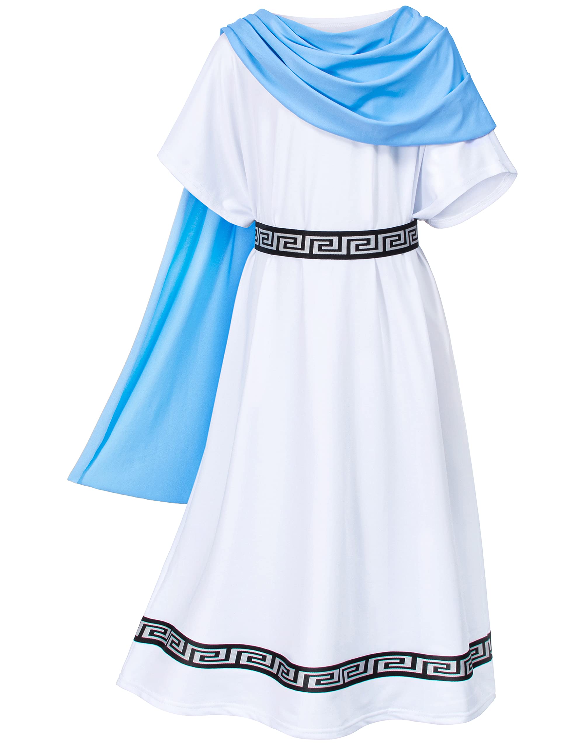 Kids Grecian Robe for Medieval times Olympic palace White Toga Costume 8-10 Years (140)