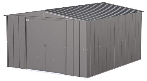 Arrow Shed Classic 10' x 12' Outdoor Padlockable Steel Storage Shed Building, Charcoal