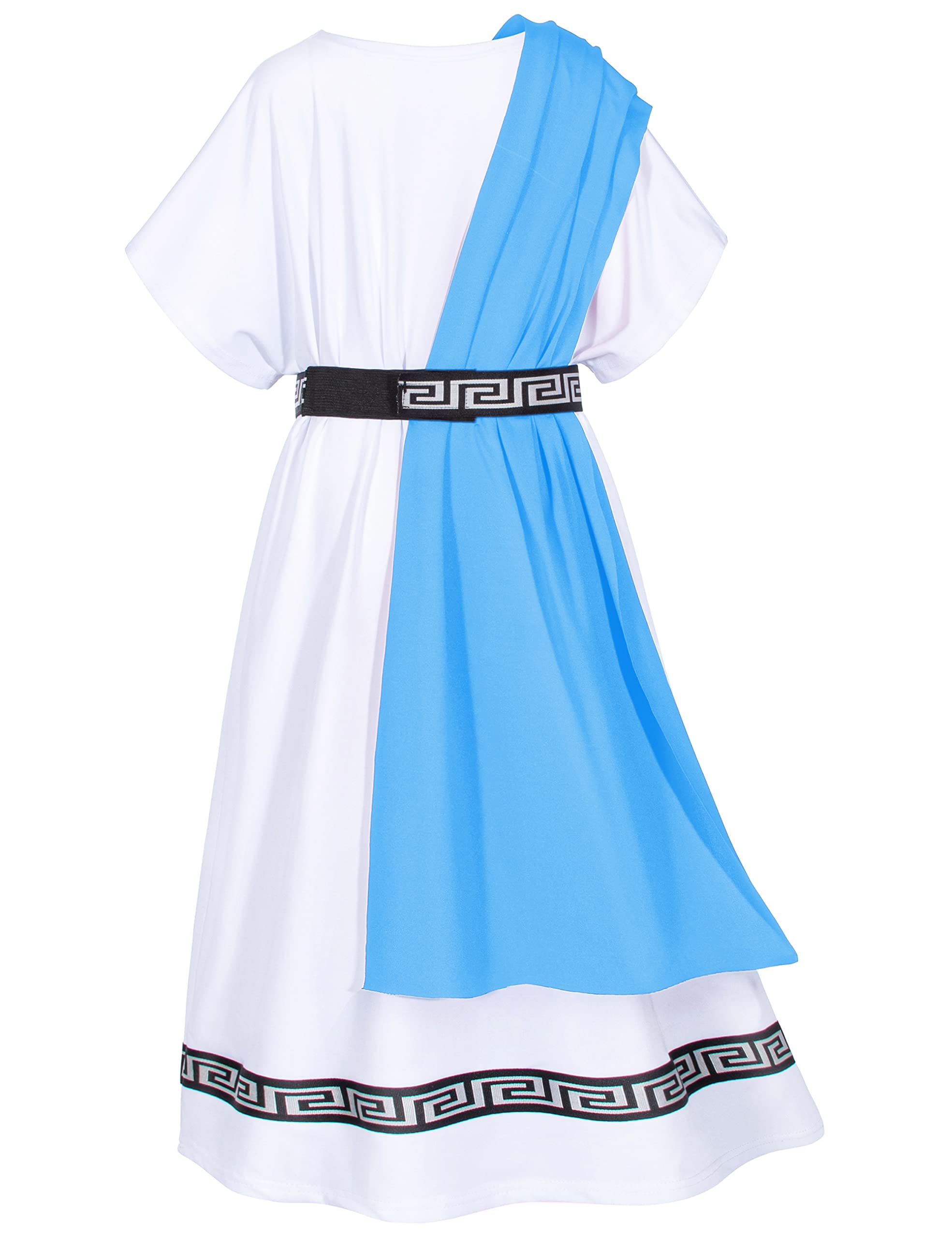Kids Grecian Robe for Medieval times Olympic palace White Toga Costume 8-10 Years (140)