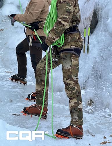 CQR Men's Winter Waterproof Tactical Pants, Softshell Fleece Lined Snow Ski Cargo Pants, Thermal Outdoor Hiking Work Pants, Recon Utility Camo, 32W x 30L
