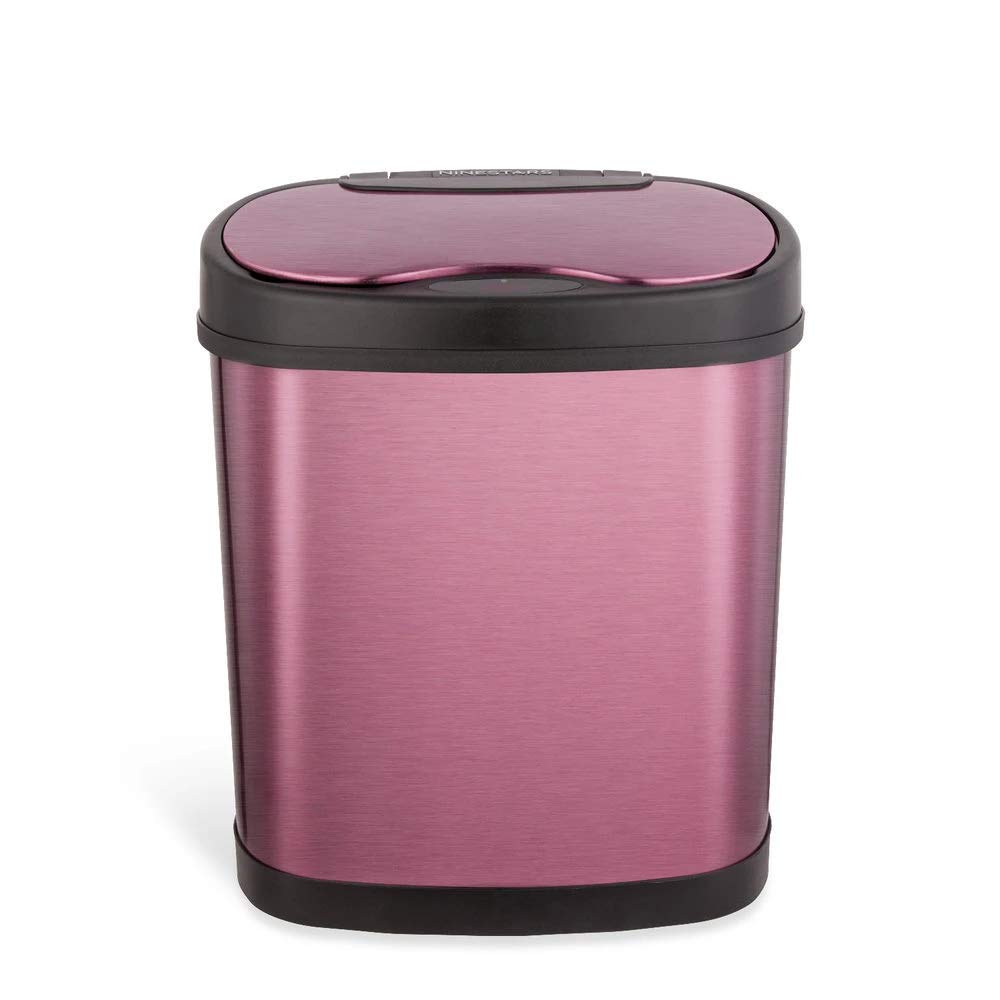 Ninestars DZT-12-13BUR Motion Sensor Trash Can, Small, Burgundy