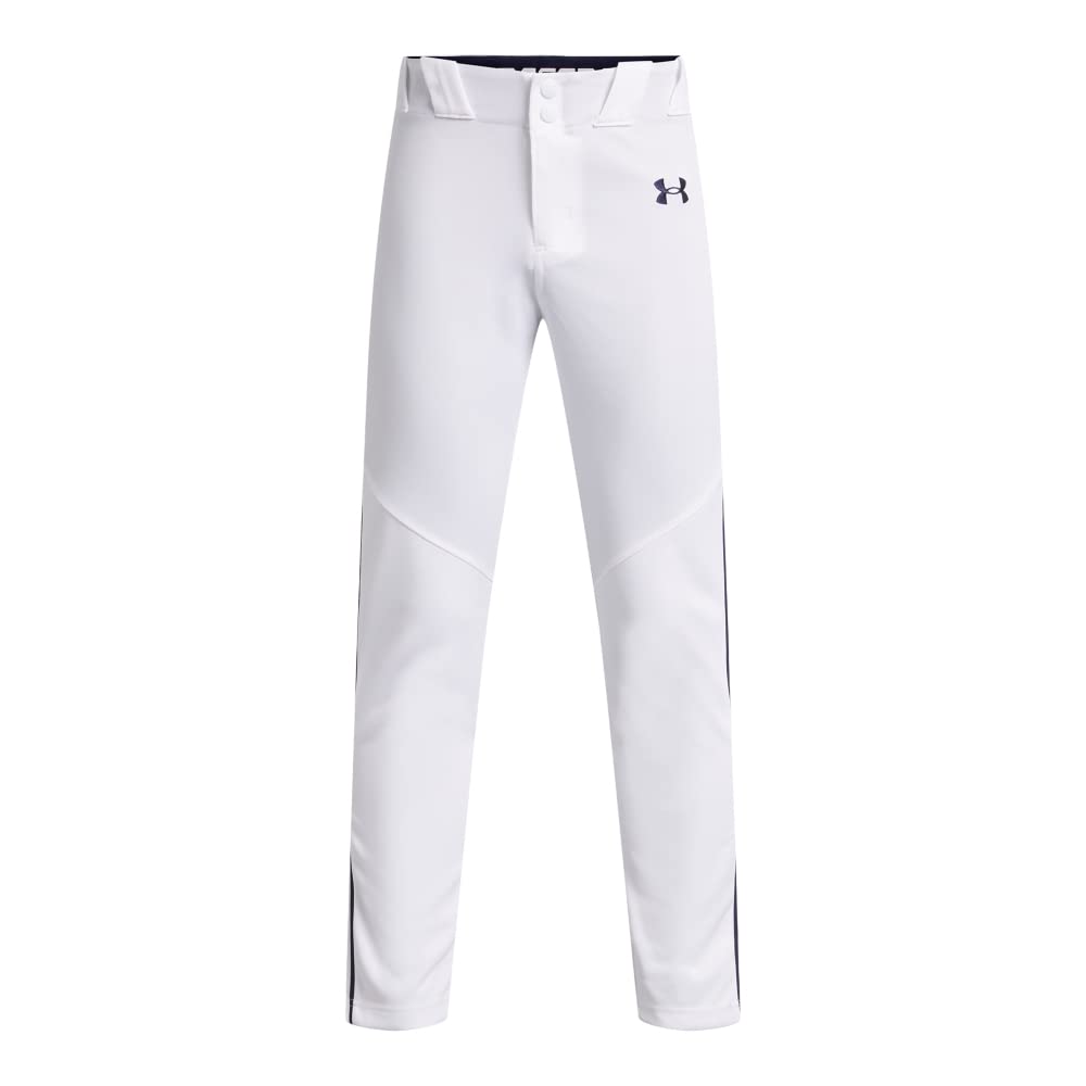 Under Armour Boys Utility Baseball Pant Pipe , (102) White / Midnight Navy / Midnight Navy , X-Small