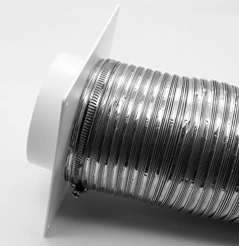 Vent Systems 4" inch Air Vent Duct Connector Flange Straight Ventilation Pipe Plastic Ducting Connector Plate For Cooling Heating Ventilation System HVAC 4" inch - Pack of (1)