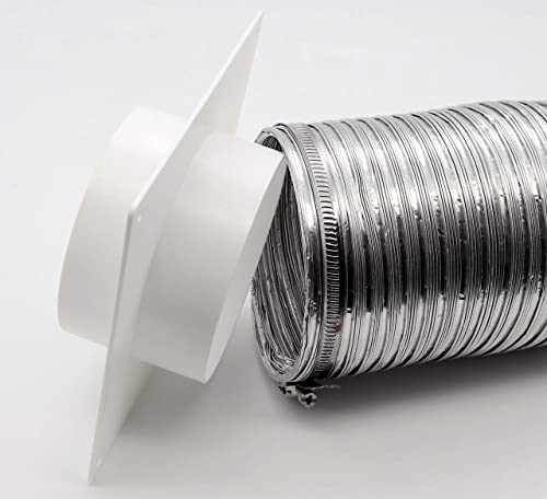 Vent Systems 4" inch Air Vent Duct Connector Flange Straight Ventilation Pipe Plastic Ducting Connector Plate For Cooling Heating Ventilation System HVAC 4" inch - Pack of (1)