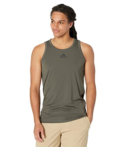 adidas Men's Heathered Tank Top, Utility Grey, Small