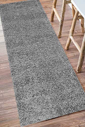 nuLOOM Marleen Contemporary Shag Area Rug, 4' Round, Grey