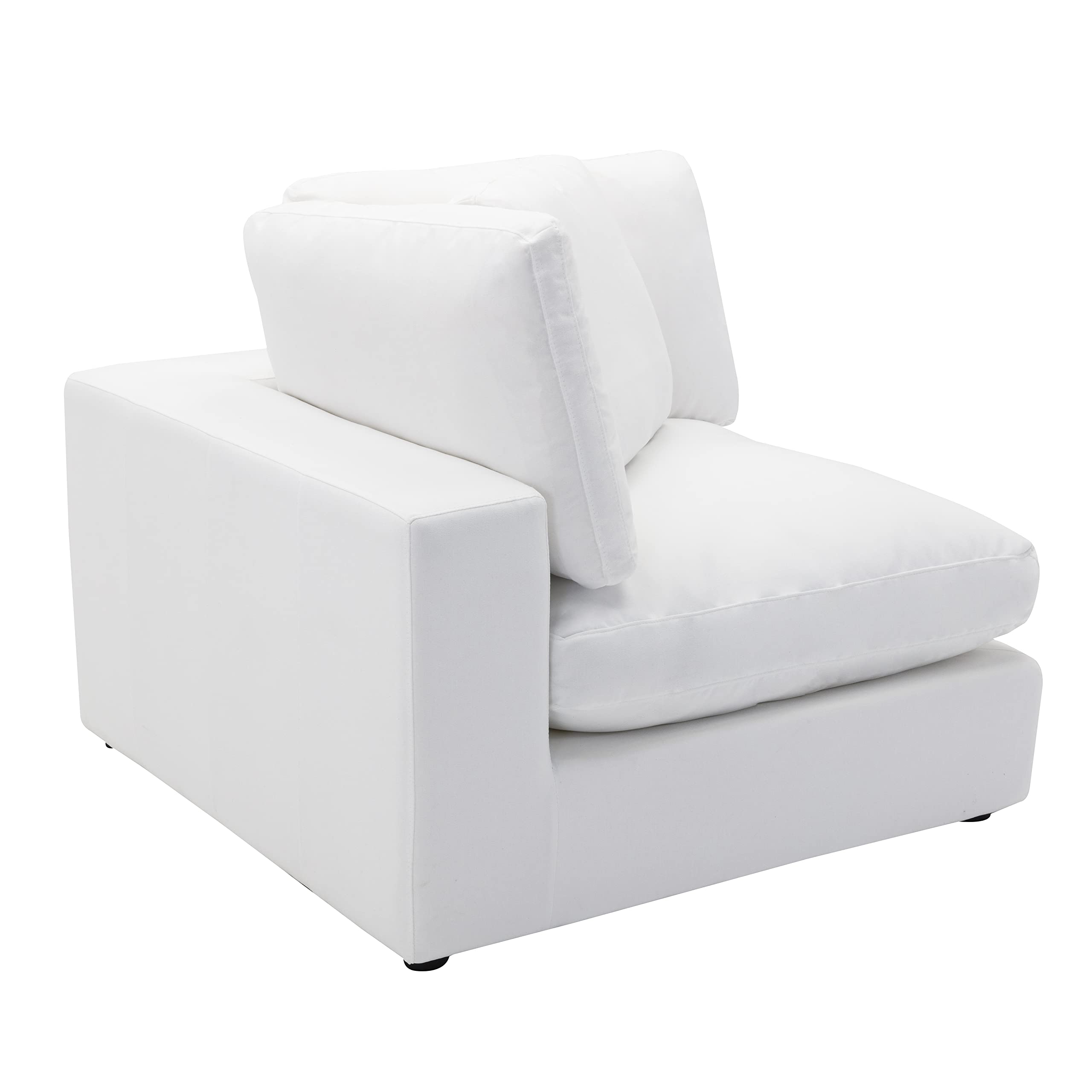 Roundhill Furniture Rivas Contemporary Feather Fill 8-Piece Modular Sectional Sofa with Two Ottomans, White