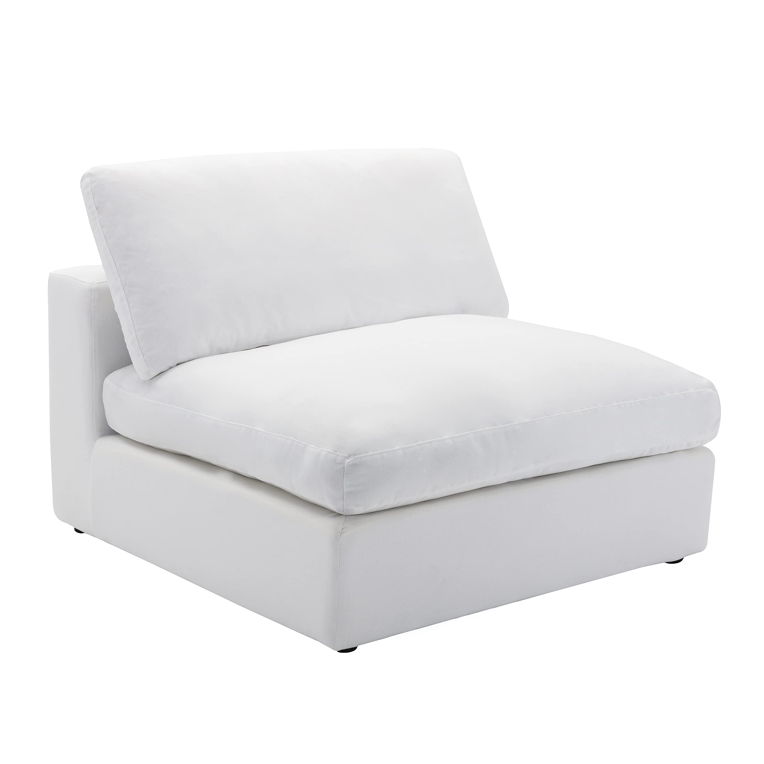 Roundhill Furniture Rivas Contemporary Feather Fill 8-Piece Modular Sectional Sofa with Two Ottomans, White